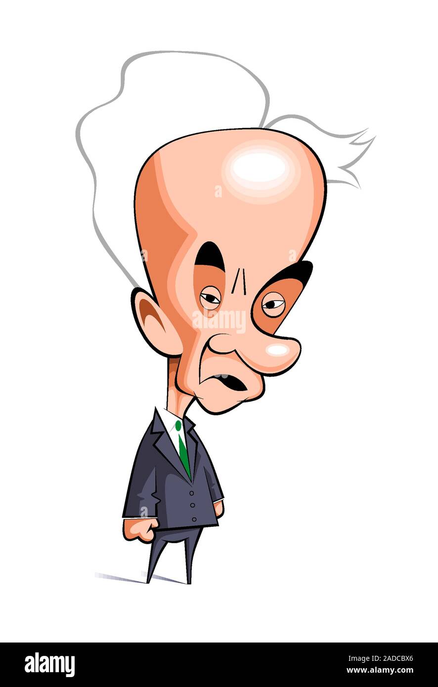 Ernst Mayr (1904-2005). Caricature of the German evolutionary biologist ...