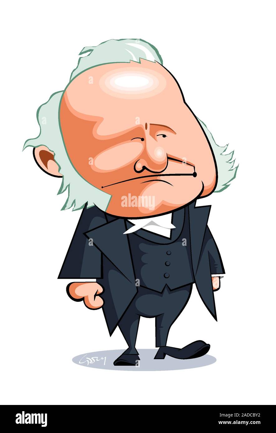 Robert Stirling (1790-1878). Caricature of the Scottish clergyman and ...