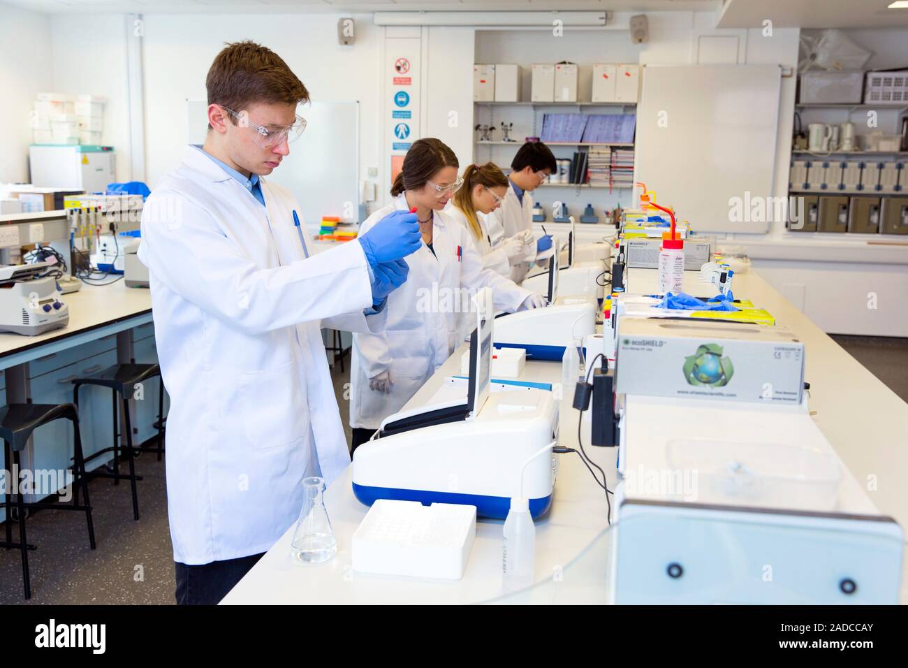 Chemistry students in an undergraduate teaching laboratory carrying out ...
