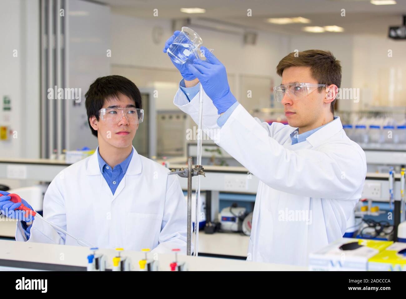 Chemistry students in an undergraduate teaching laboratory carrying out ...