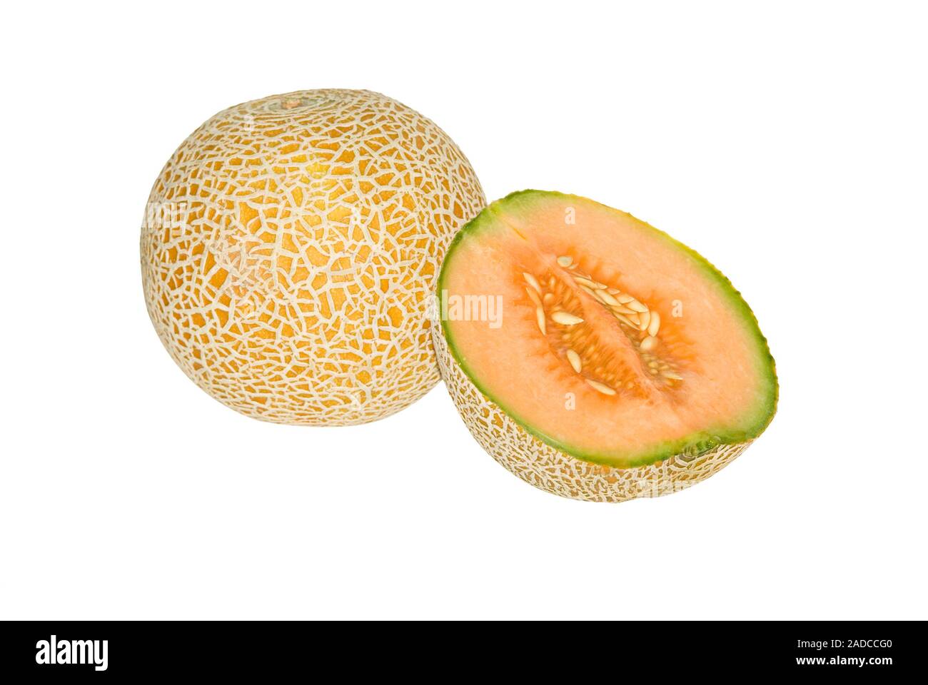 Melon and melon section Stock Photo - Alamy