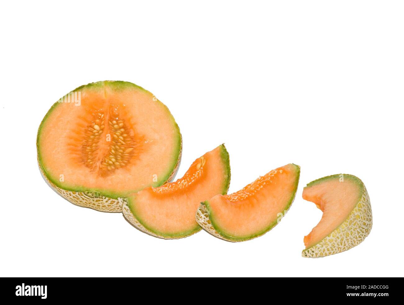Melon section and segments Stock Photo - Alamy