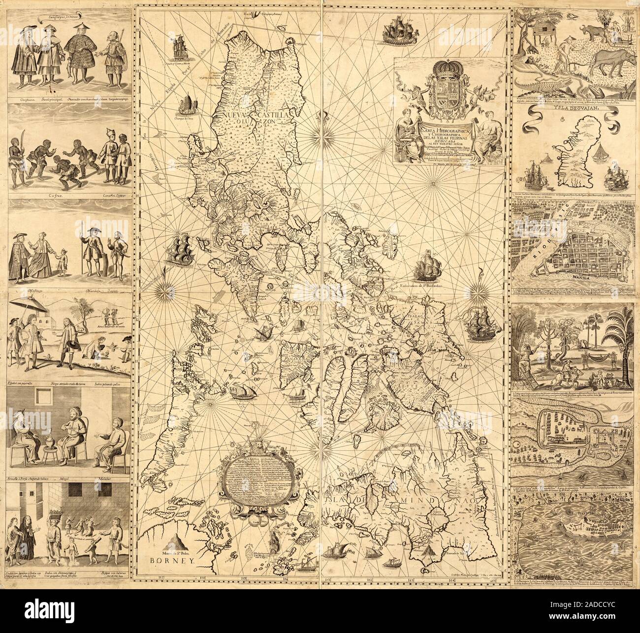 Map of the Philippines. 18th-century Spanish map of the Philippines ...