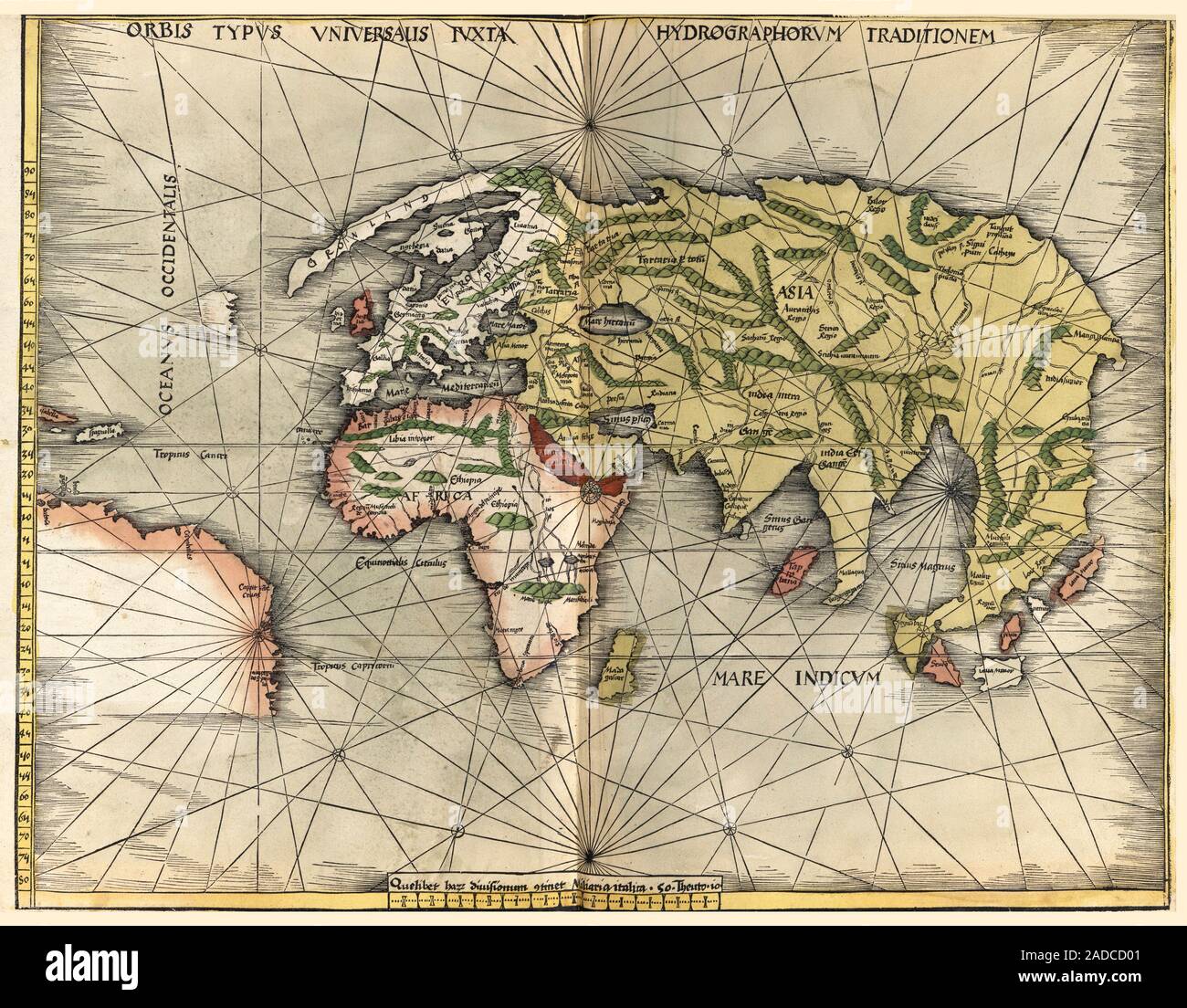 Waldseemuller 1505 world map. This world map was produced by German ...