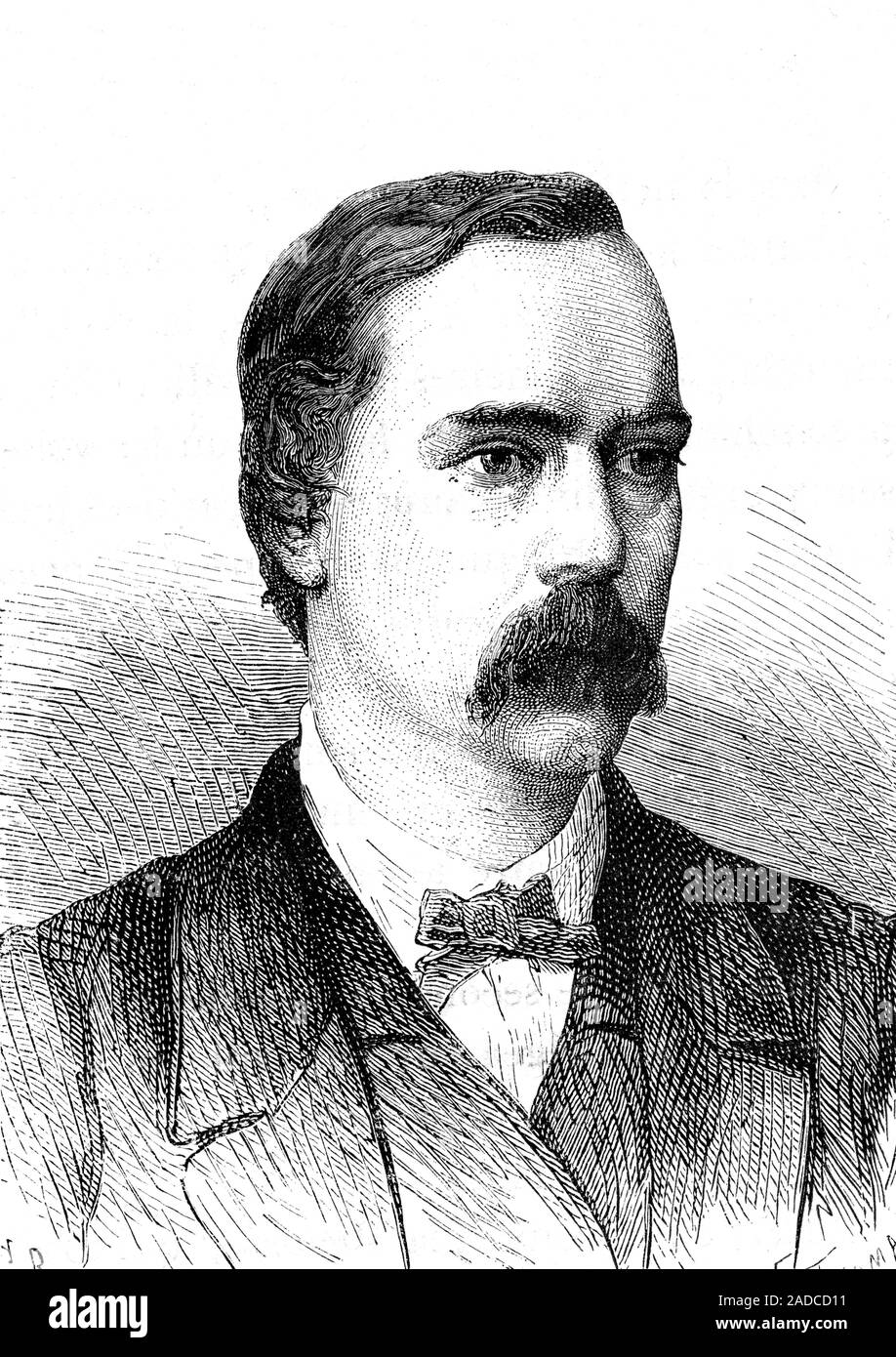 Charles Bright (1832-1888). 1868 illustration of the British electrical ...