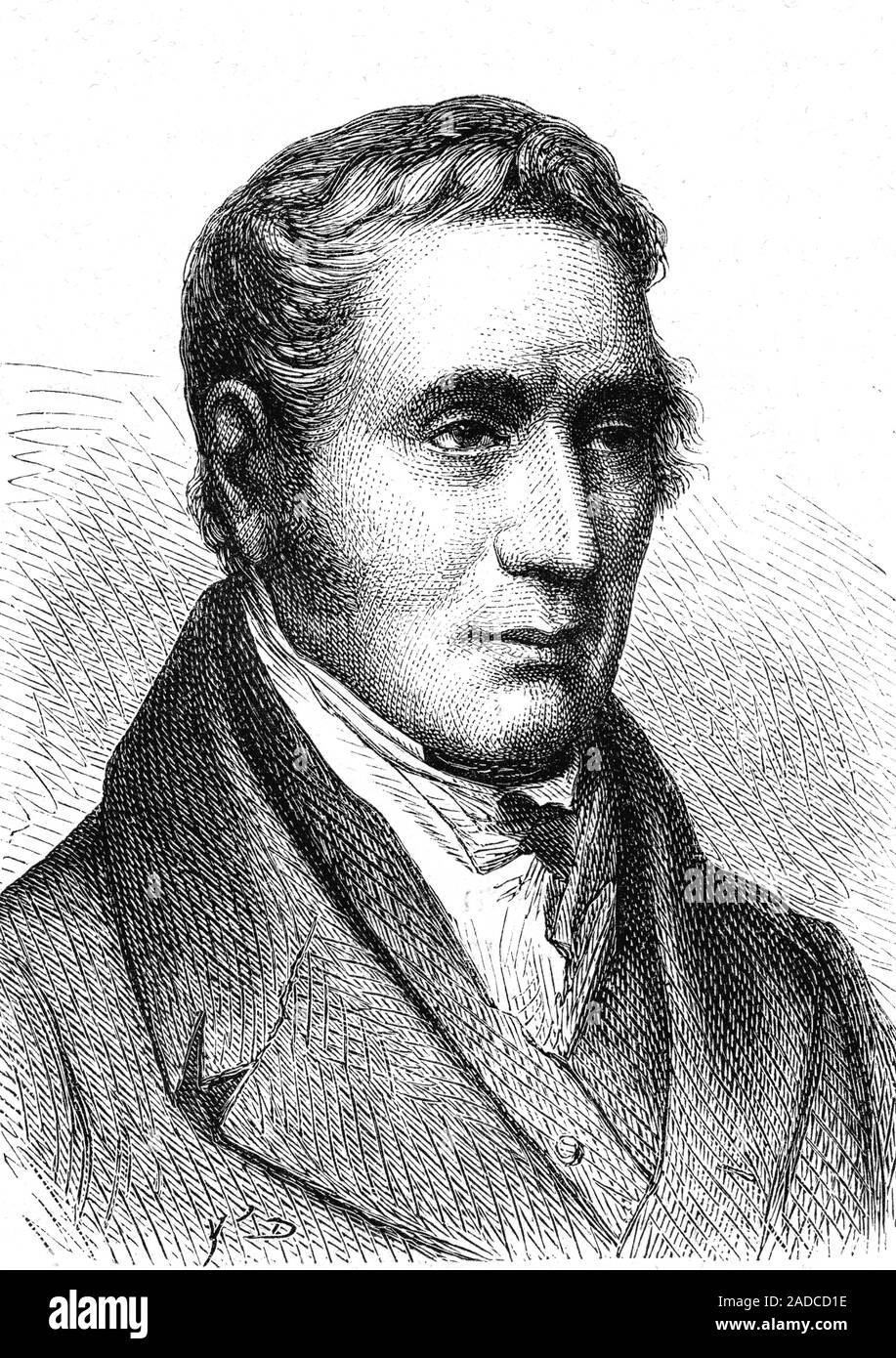 George Stephenson (1781-1848). 1864 illustration of the British ...