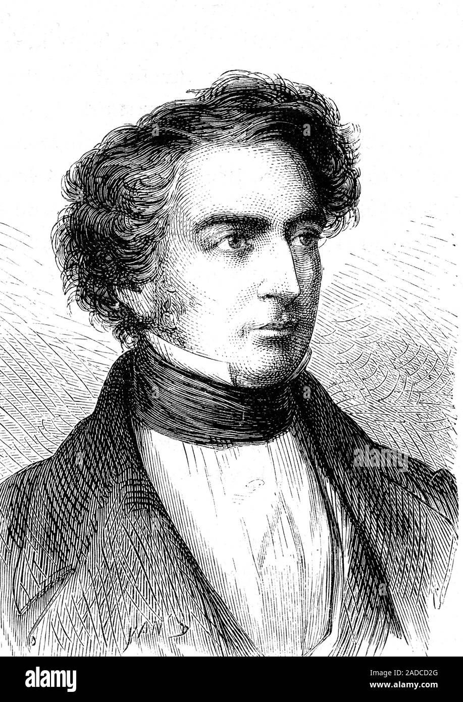 Robert Stephenson (1803-1859). 1867 illustration of the British railway ...