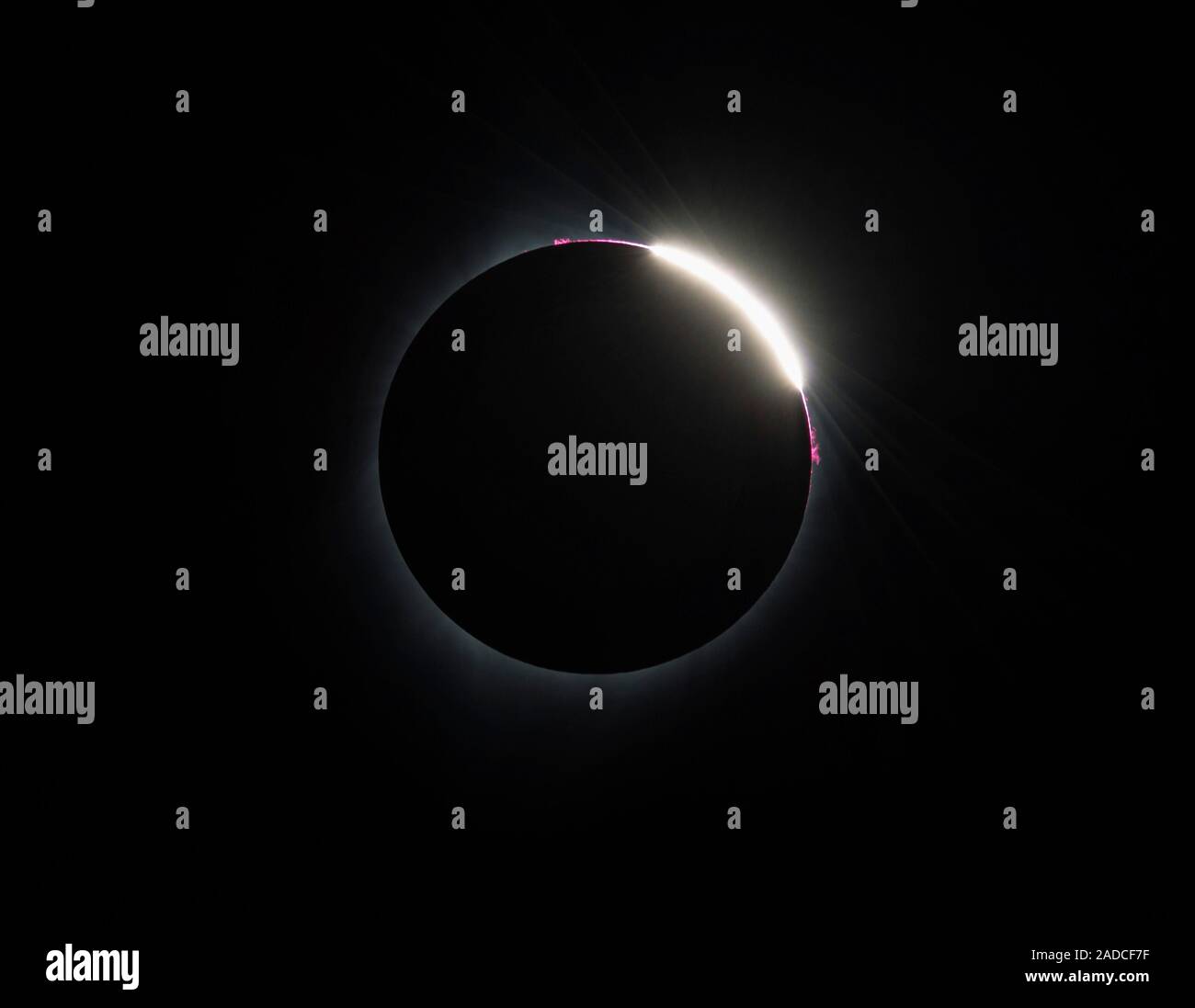 Sun emerging from behind the Moon after the total solar eclipse, 21st ...