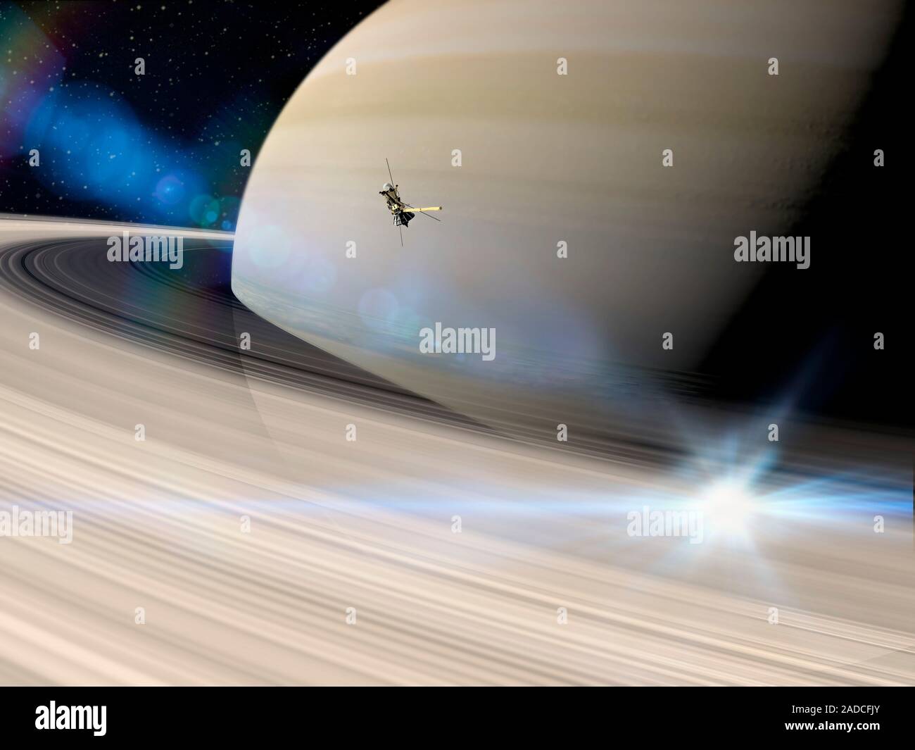 Cassini's Grand Finale at Saturn. Illustration of the Cassini ...
