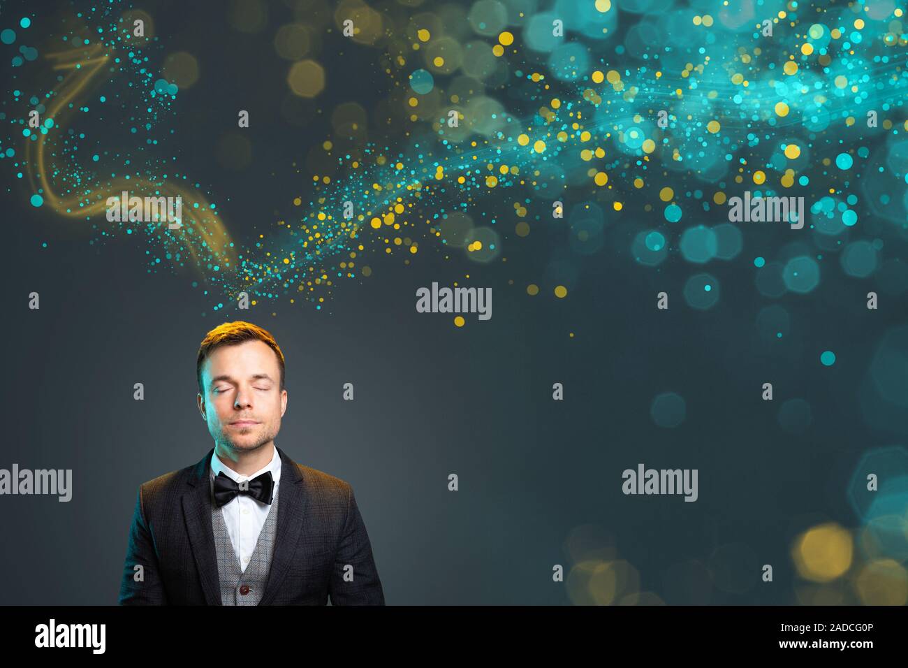 Man contemplating with closed eyes Stock Photo - Alamy