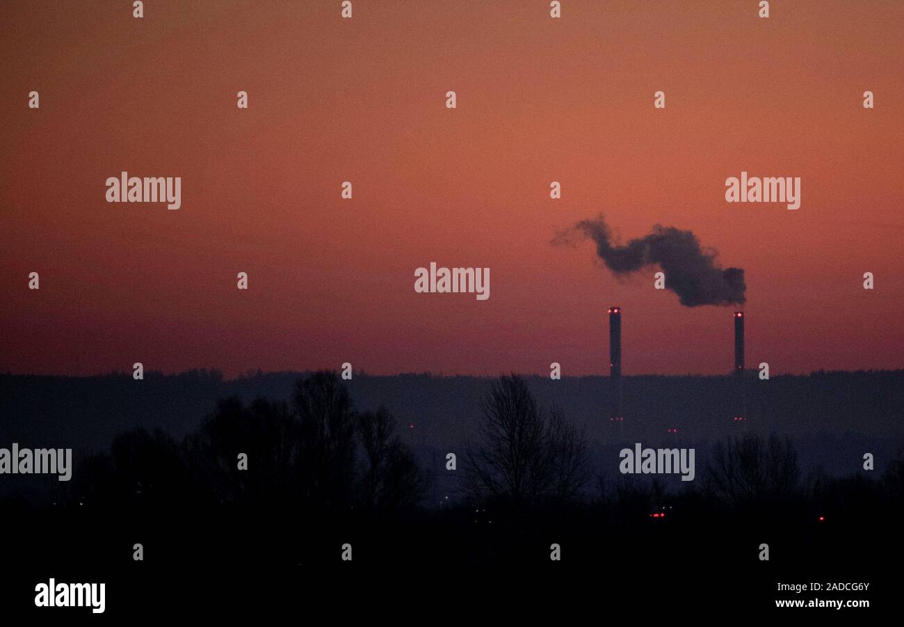 Filderstadt, Germany. 04th Dec, 2019. The towers of the Altbach ...