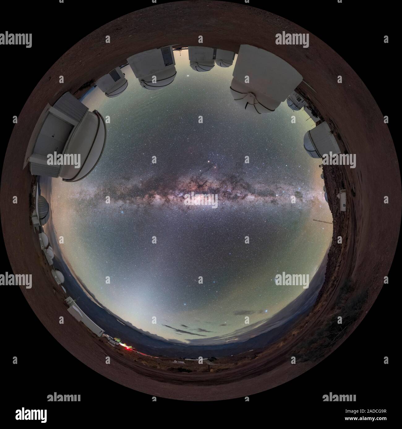 Milky Way over Cerro Tololo observatory. 360 degree of the Milky Way ...