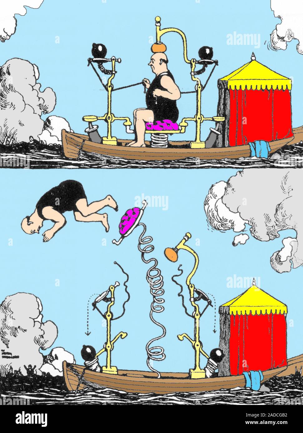 Coloured cartoon by the English cartoonist and illustrator William ...