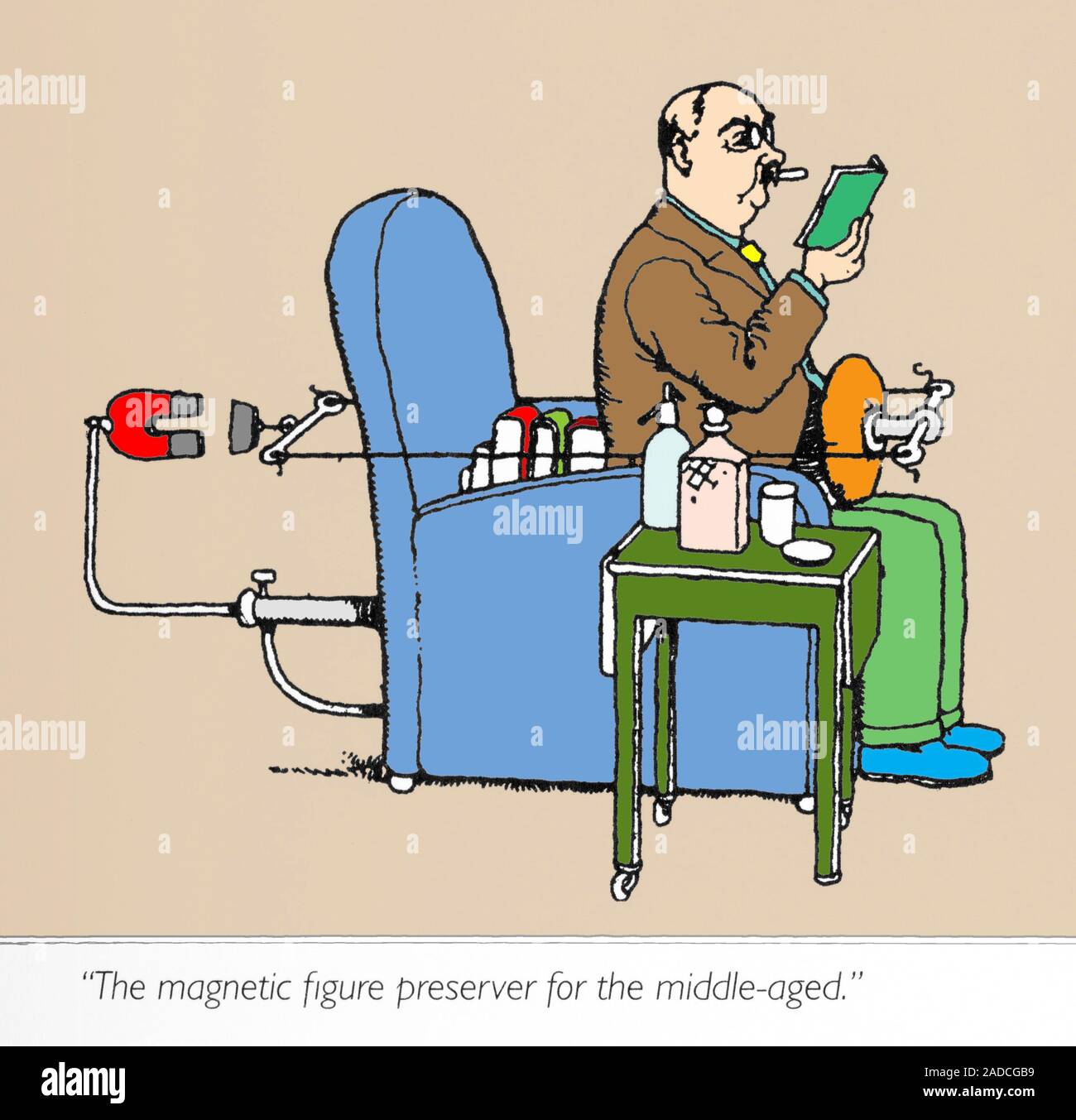 Coloured cartoon by the English cartoonist and illustrator William ...