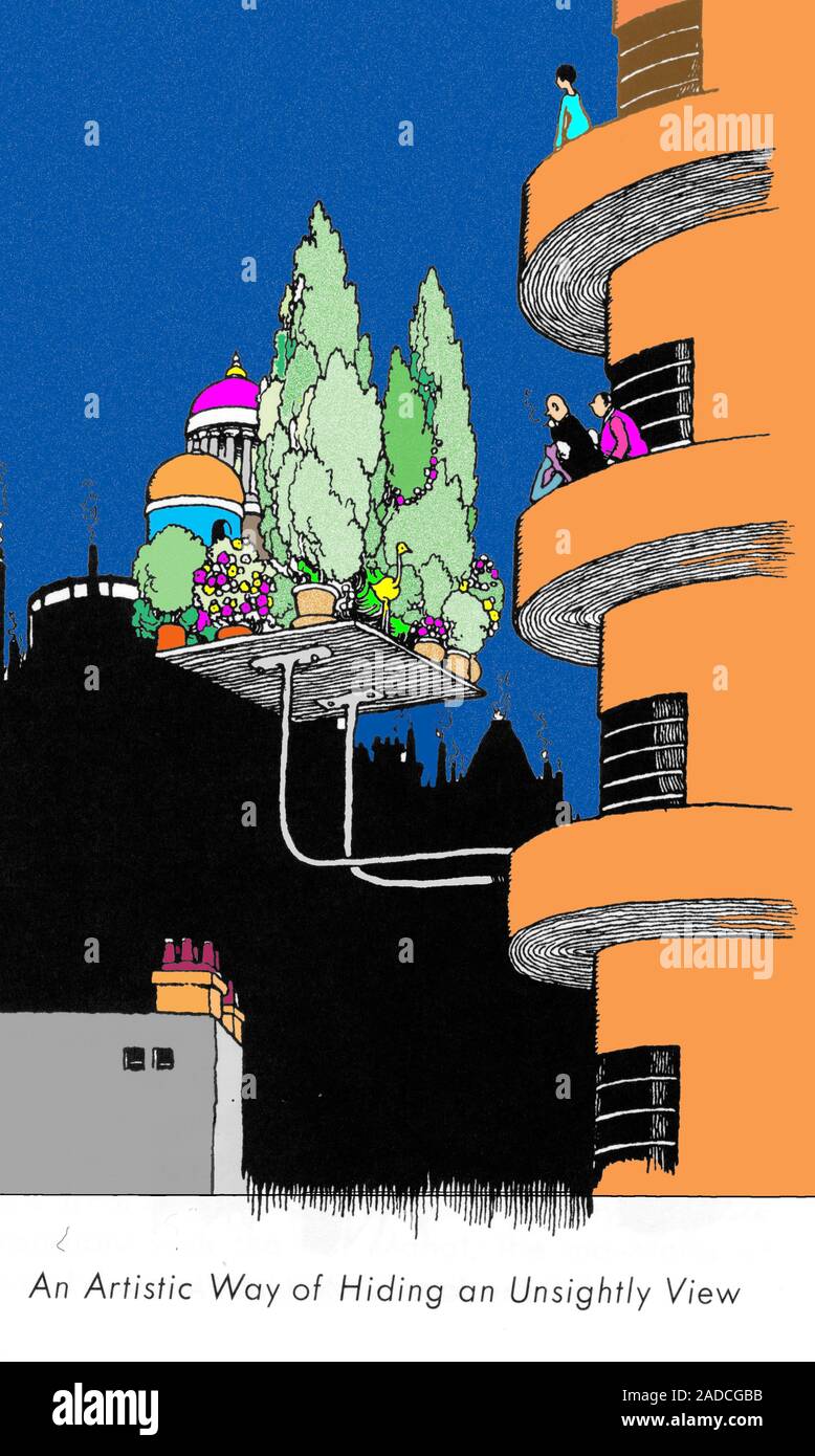 Coloured cartoon by the English cartoonist and illustrator William ...
