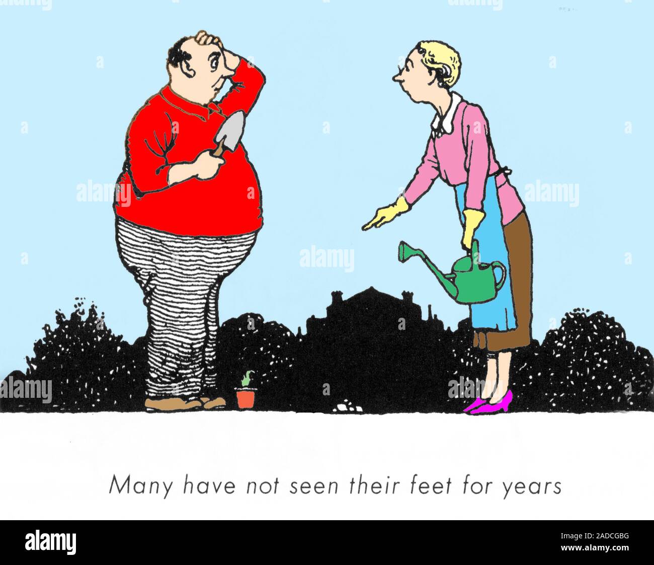 Coloured cartoon by the English cartoonist and illustrator William ...