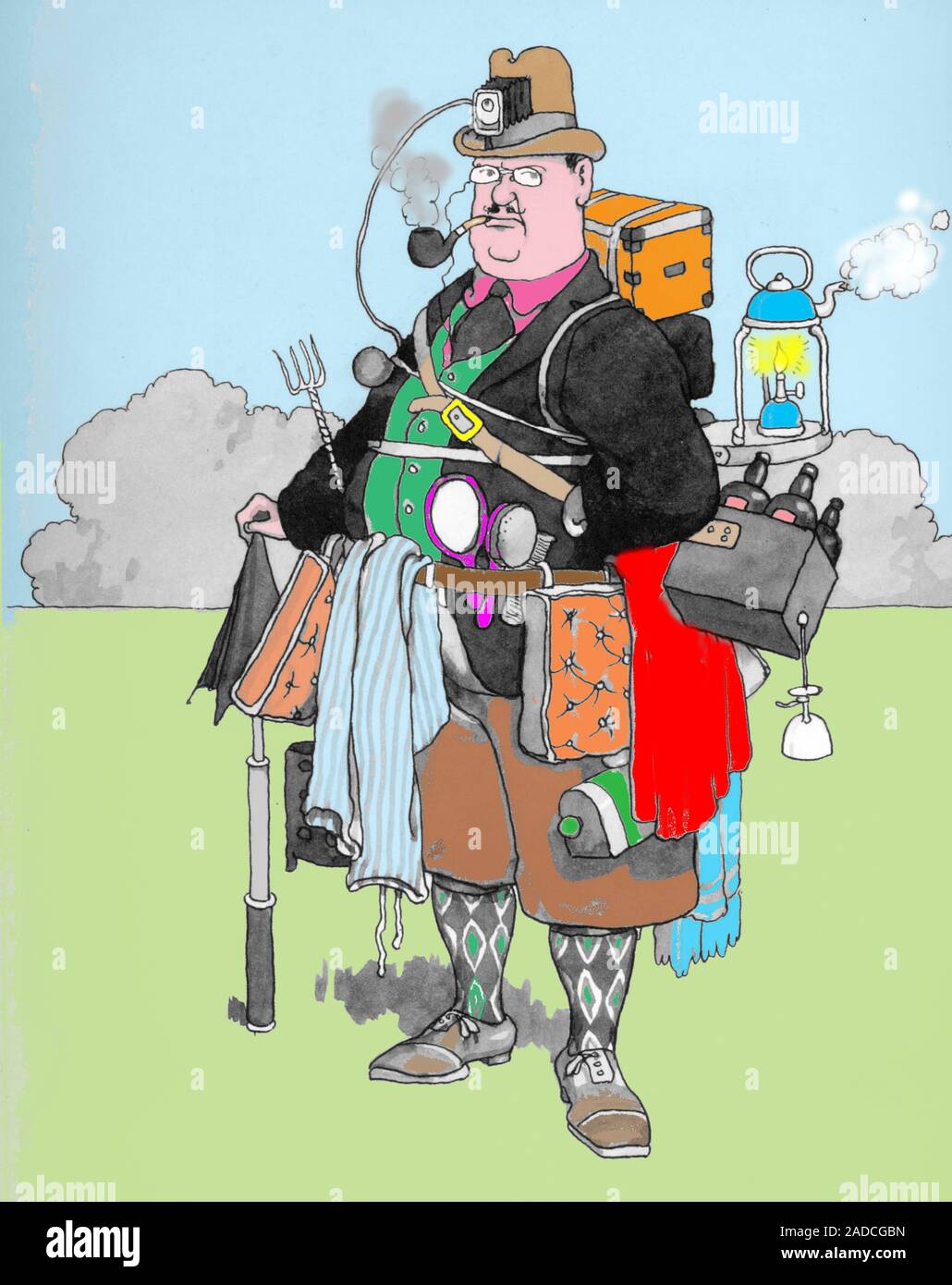 Coloured cartoon by the English cartoonist and illustrator William ...