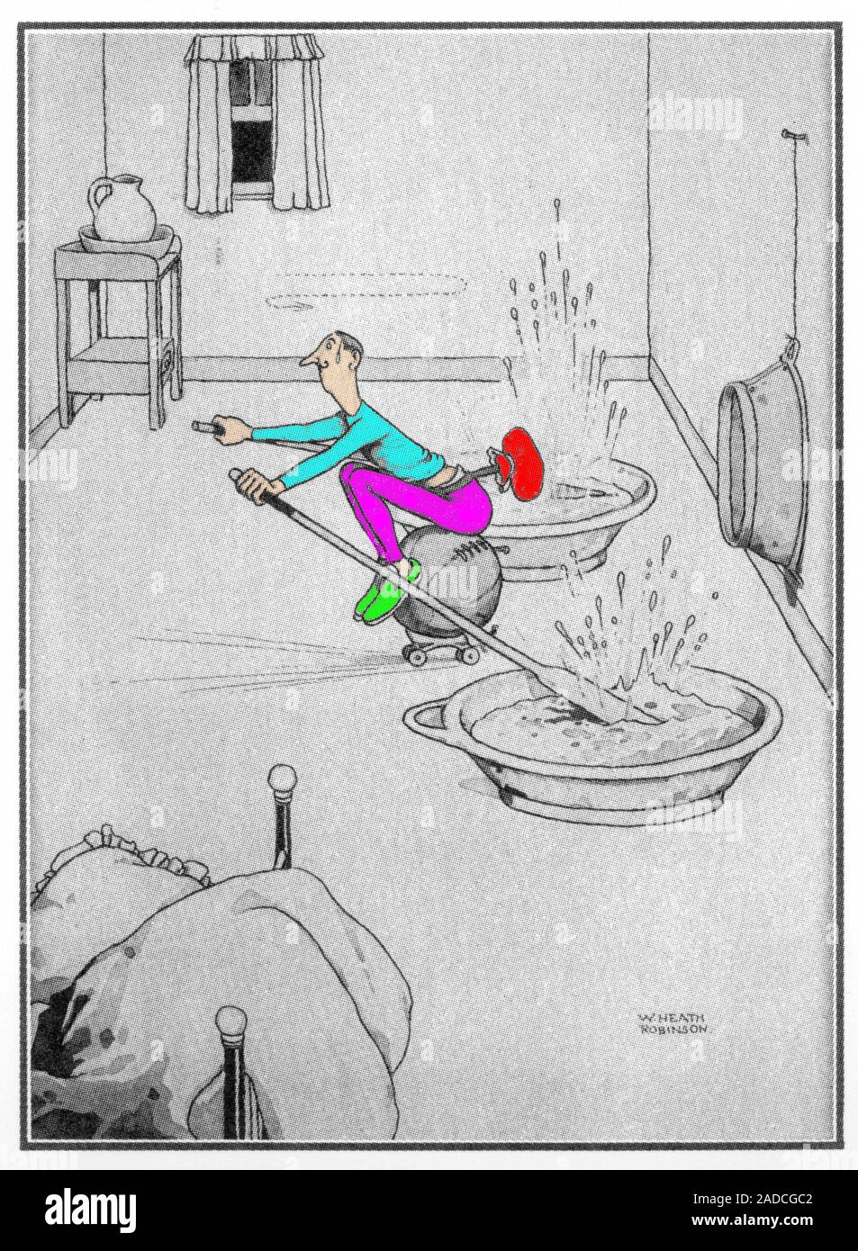 Coloured cartoon by the English cartoonist and illustrator William ...