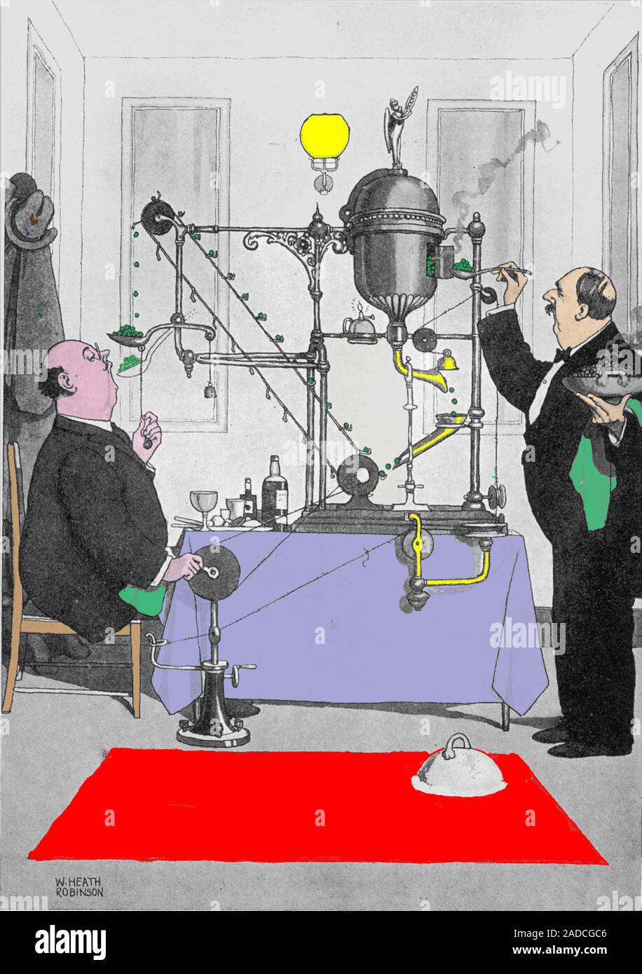 Coloured cartoon by the English cartoonist and illustrator William ...