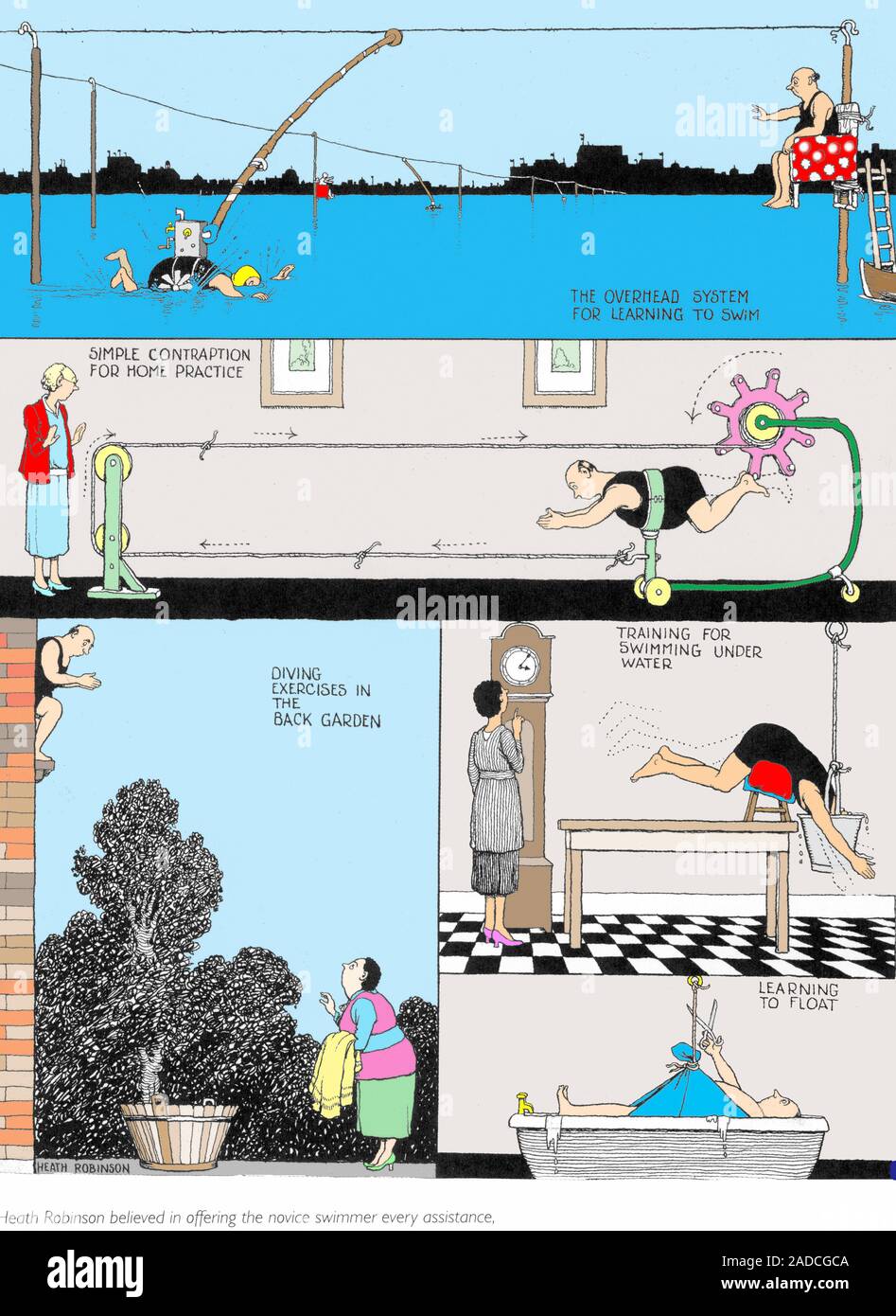 Coloured cartoon by the English cartoonist and illustrator William ...