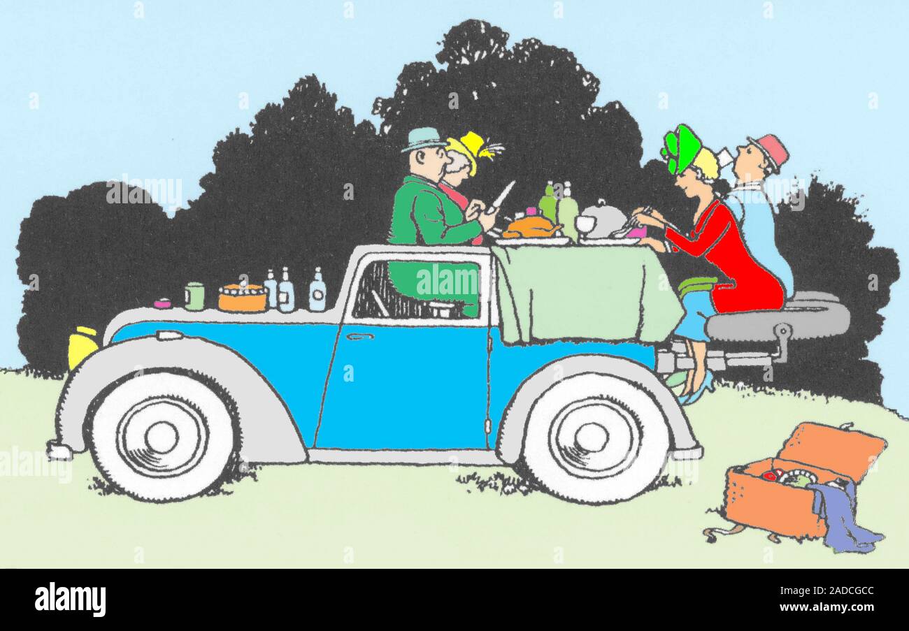 Coloured cartoon by the English cartoonist and illustrator William ...