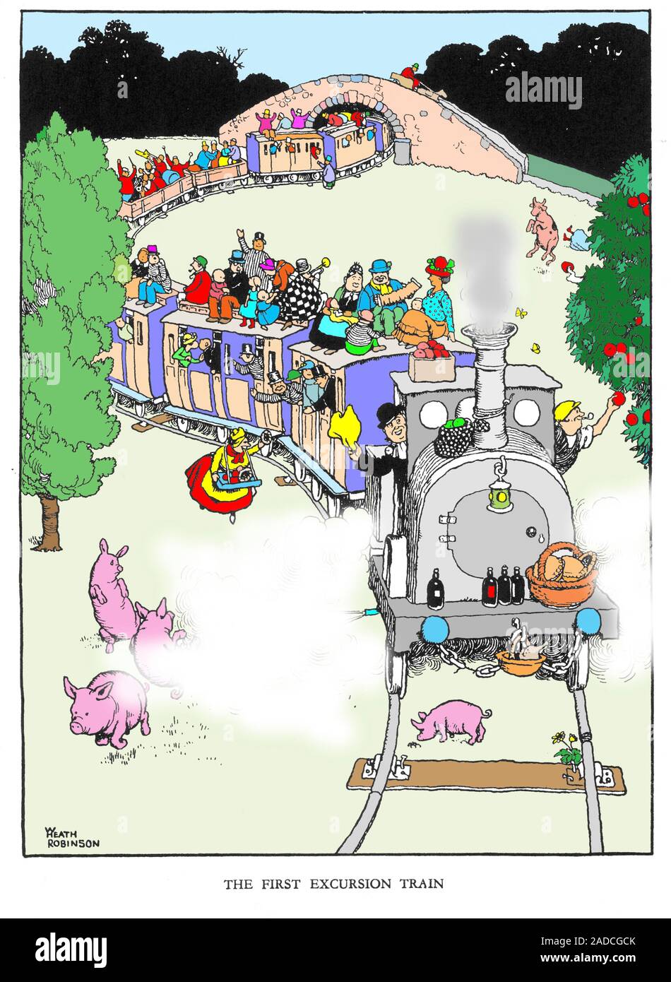 Coloured cartoon by the English cartoonist and illustrator William ...