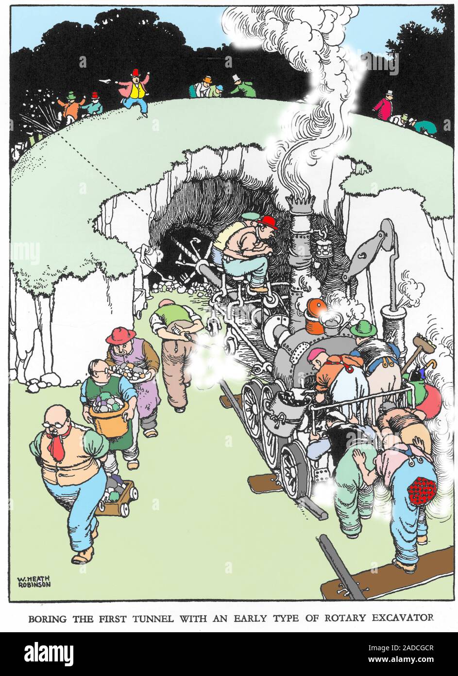 Coloured cartoon by the English cartoonist and illustrator William ...