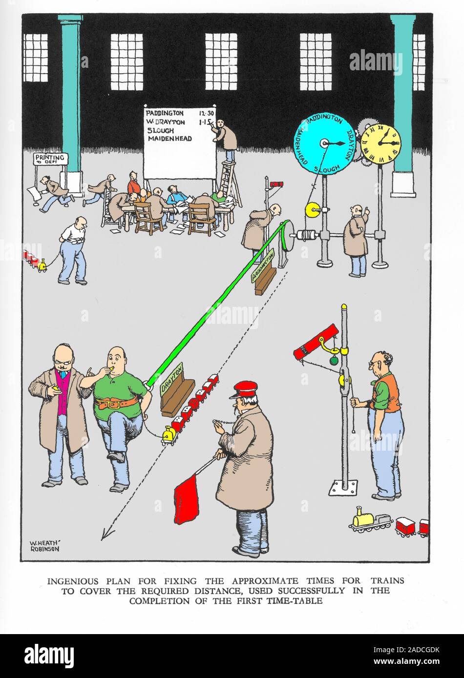 Coloured cartoon by the English cartoonist and illustrator William ...