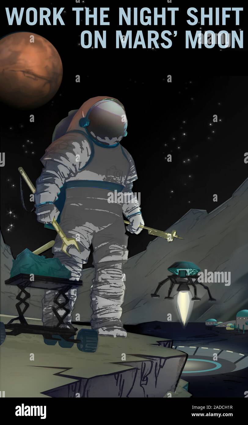 Mars explorer recruitment poster. A NASA recruitment poster showing an ...