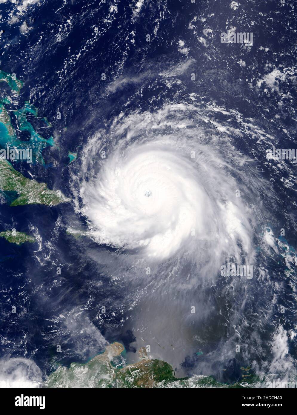 Satellite image of Hurricane Irma over Hispaniola on the 7th September ...