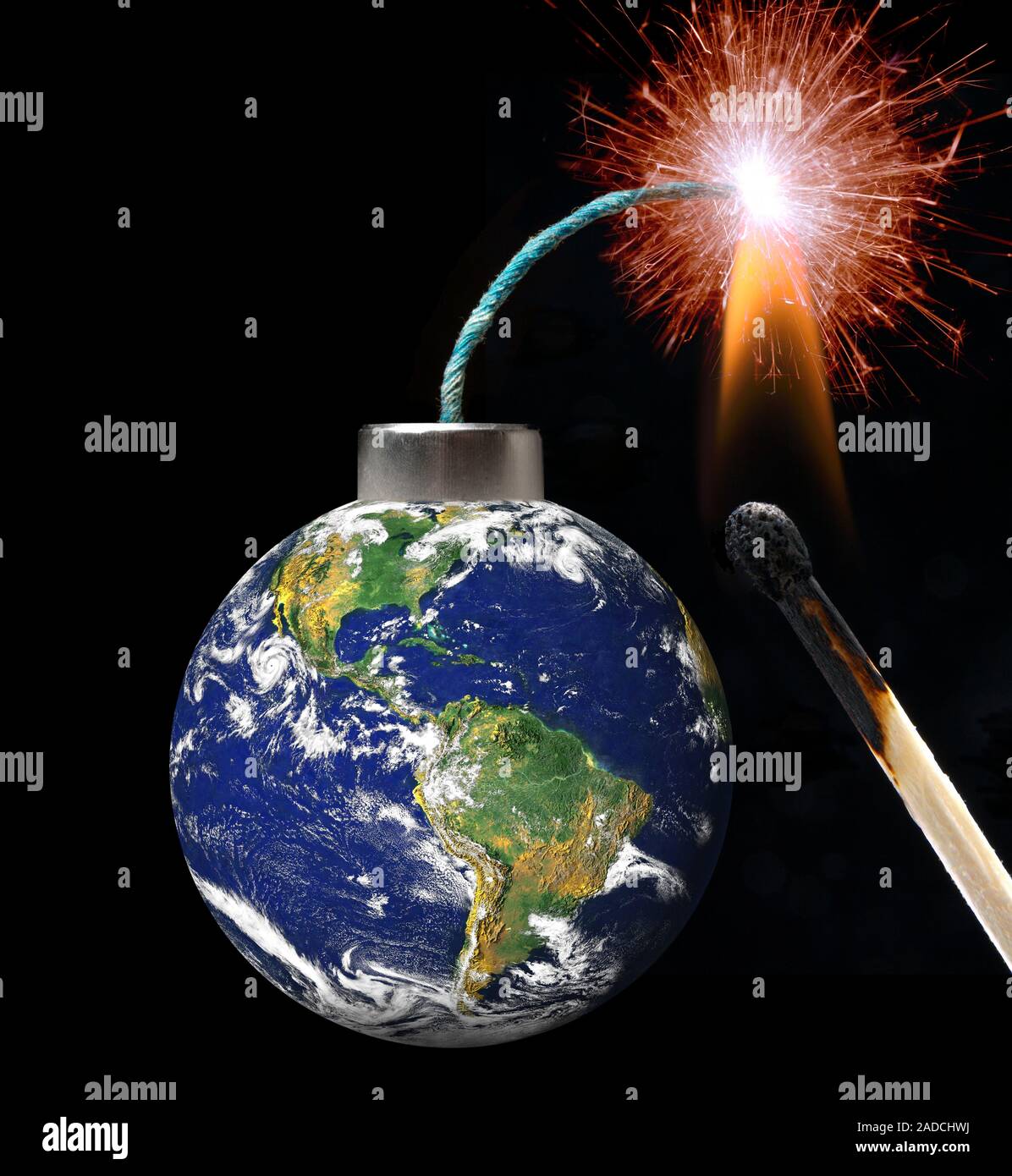 Earth bomb, conceptual illustration Stock Photo - Alamy