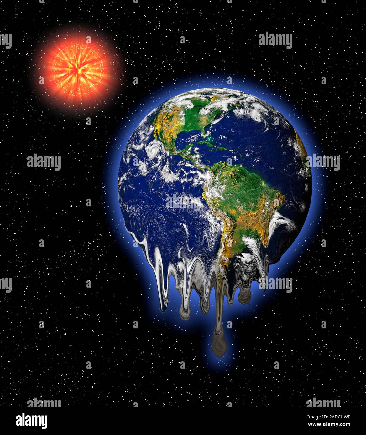 Melting Earth, illustration Stock Photo - Alamy