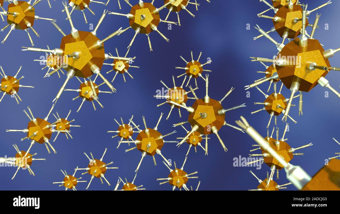 Utility fog nanobots, computer illustration. Utility fog is a concept ...