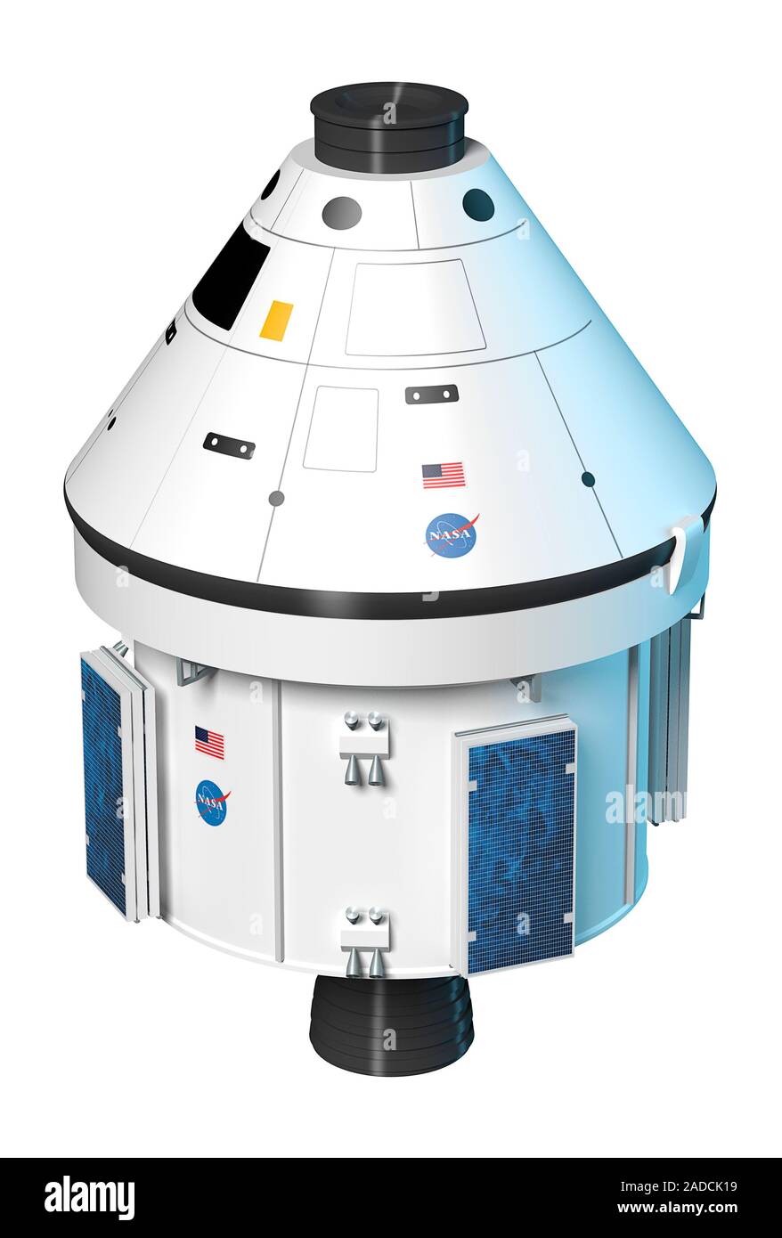 Apollo Command/Service Module (CSM), computer illustration. This ...