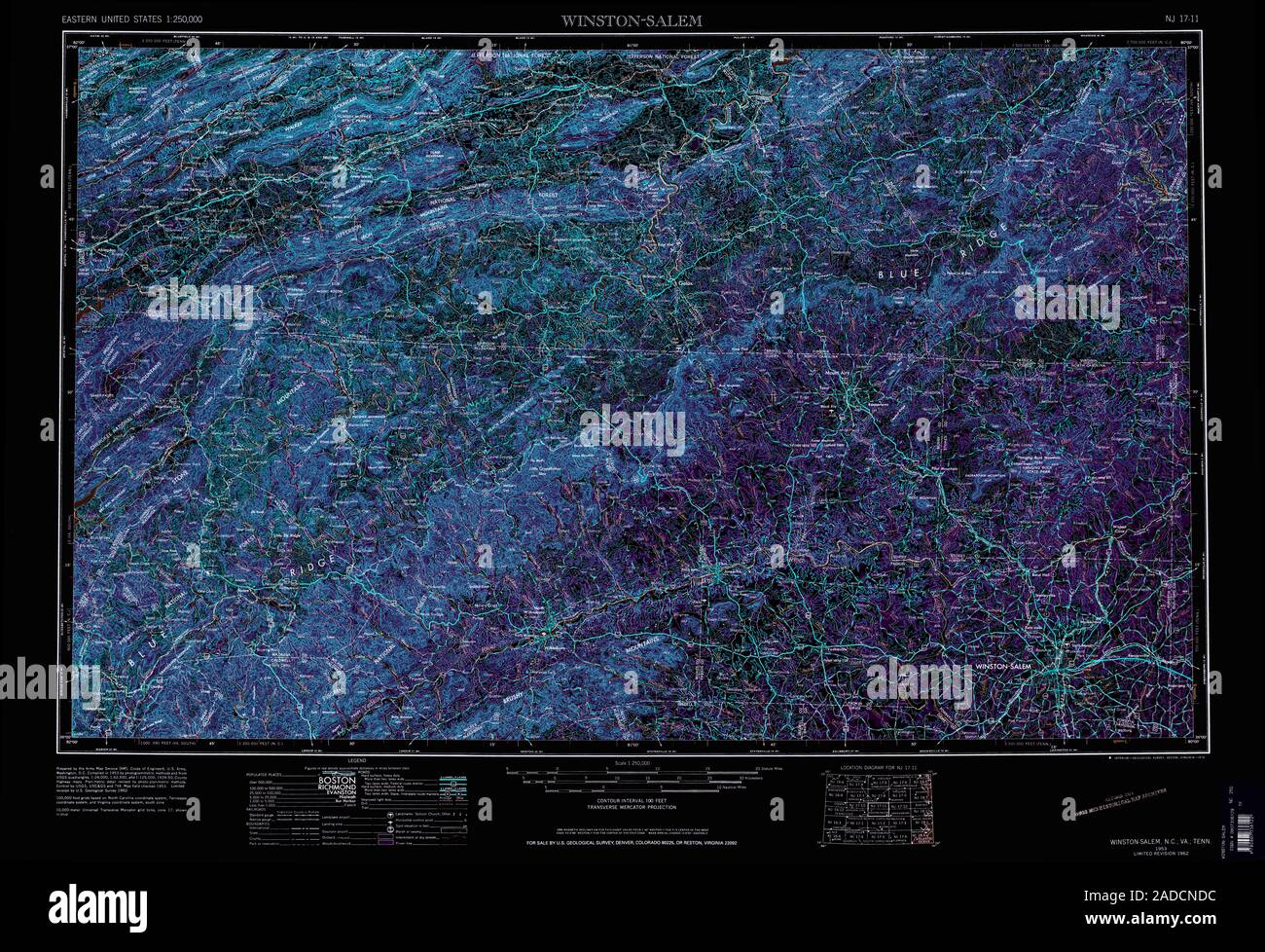 Map of winston salem hi-res stock photography and images - Alamy