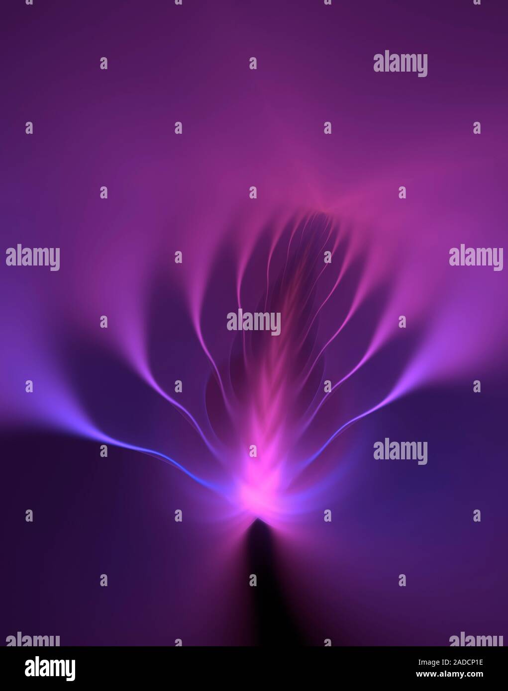 Plasma physics, conceptual illustration. Plasmas are a collection of ...