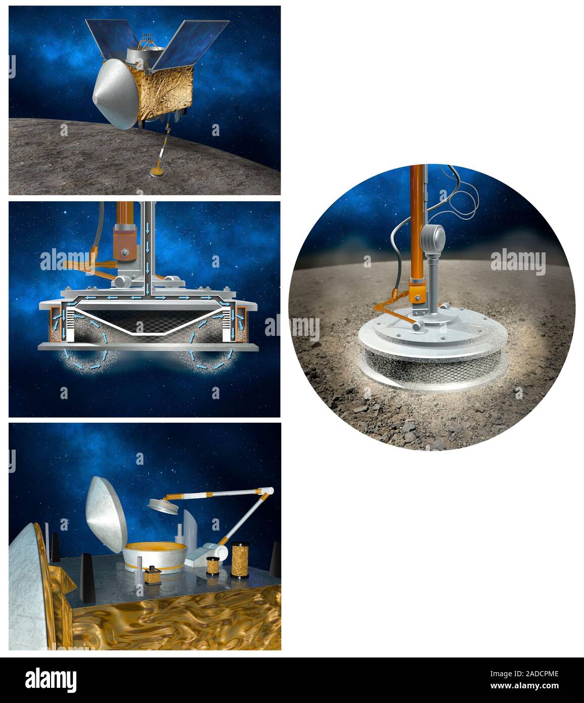 OSIRIS-REx asteroid sampling mechanism. Illustration of the mechanism ...