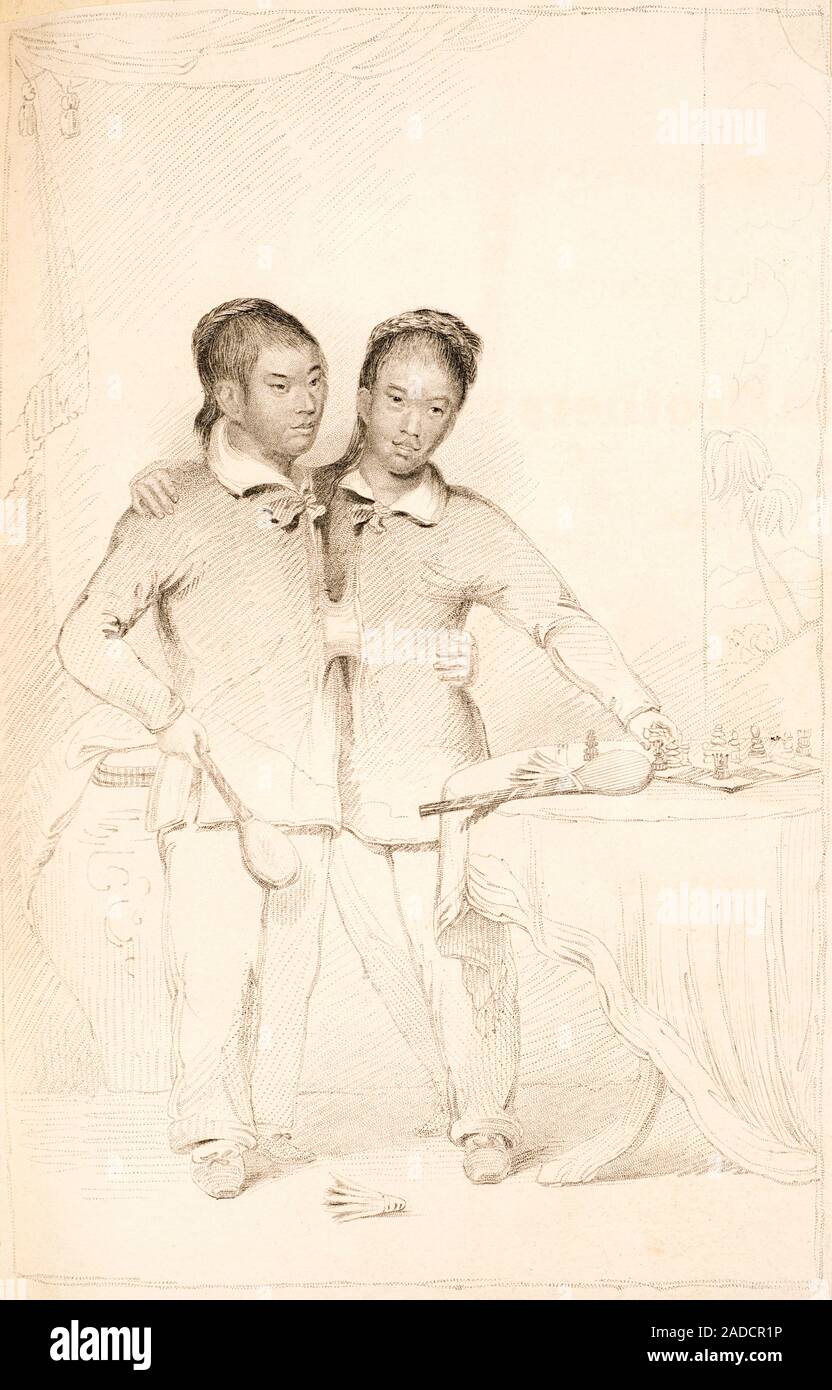 Chang and Eng (1811-1874) were conjoined twin brothers born in Siam (now Thailand), giving rise ...