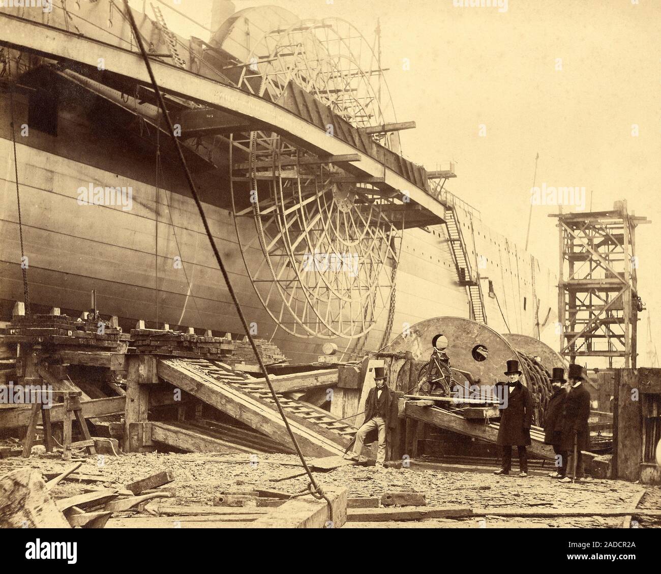 Construction of the SS Great Eastern. Designed by British civil ...