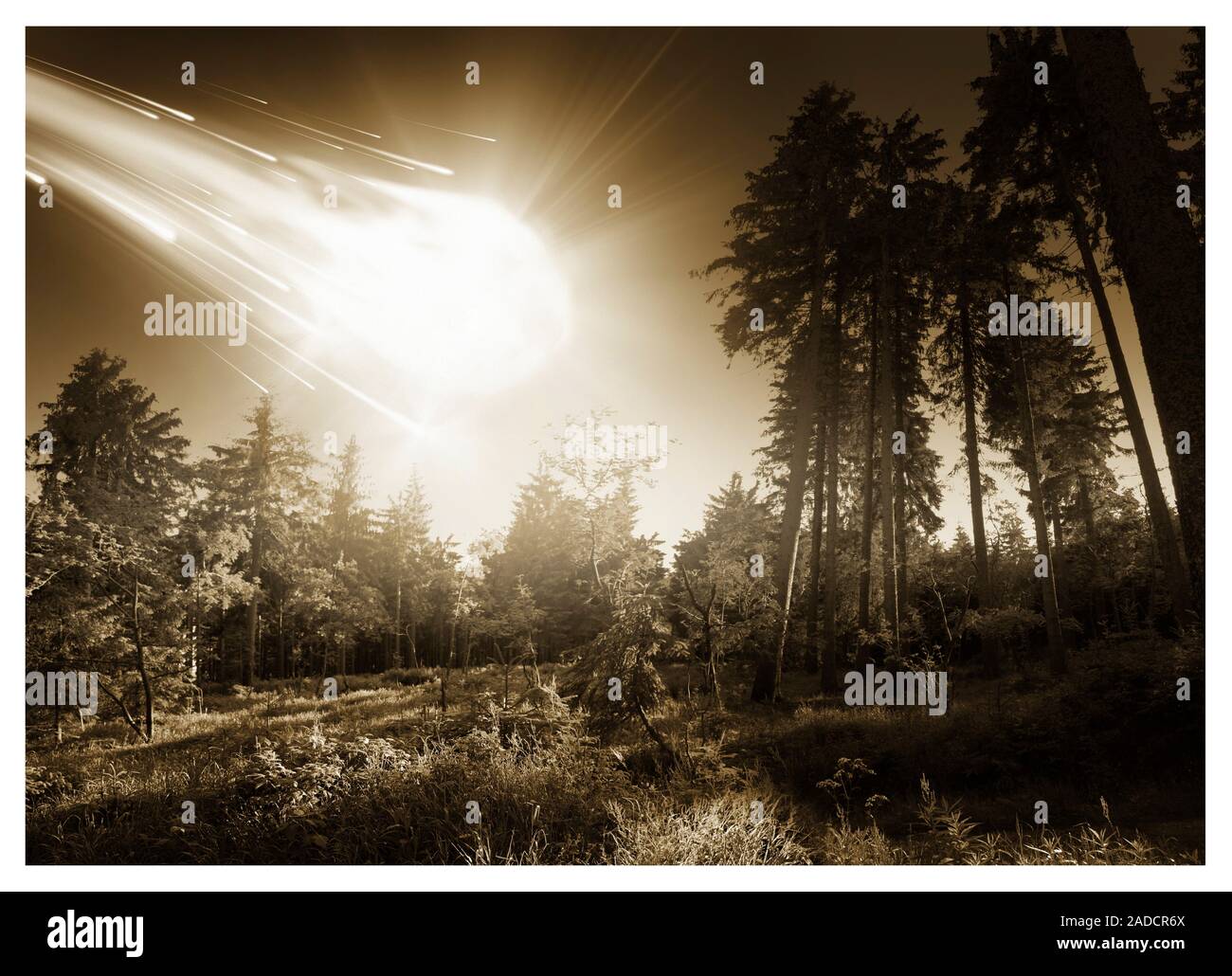 Tunguska event. Illustration of the object that caused the Tunguska ...