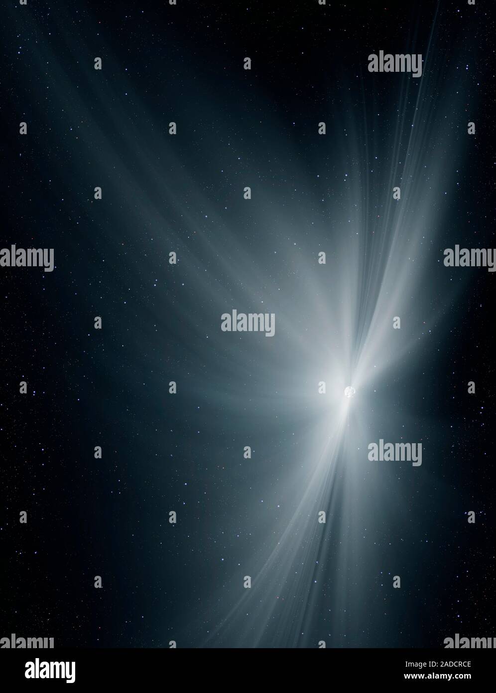 Comet, illustration. Comets are bodies of ice and dust that enter the inner solar system from ...