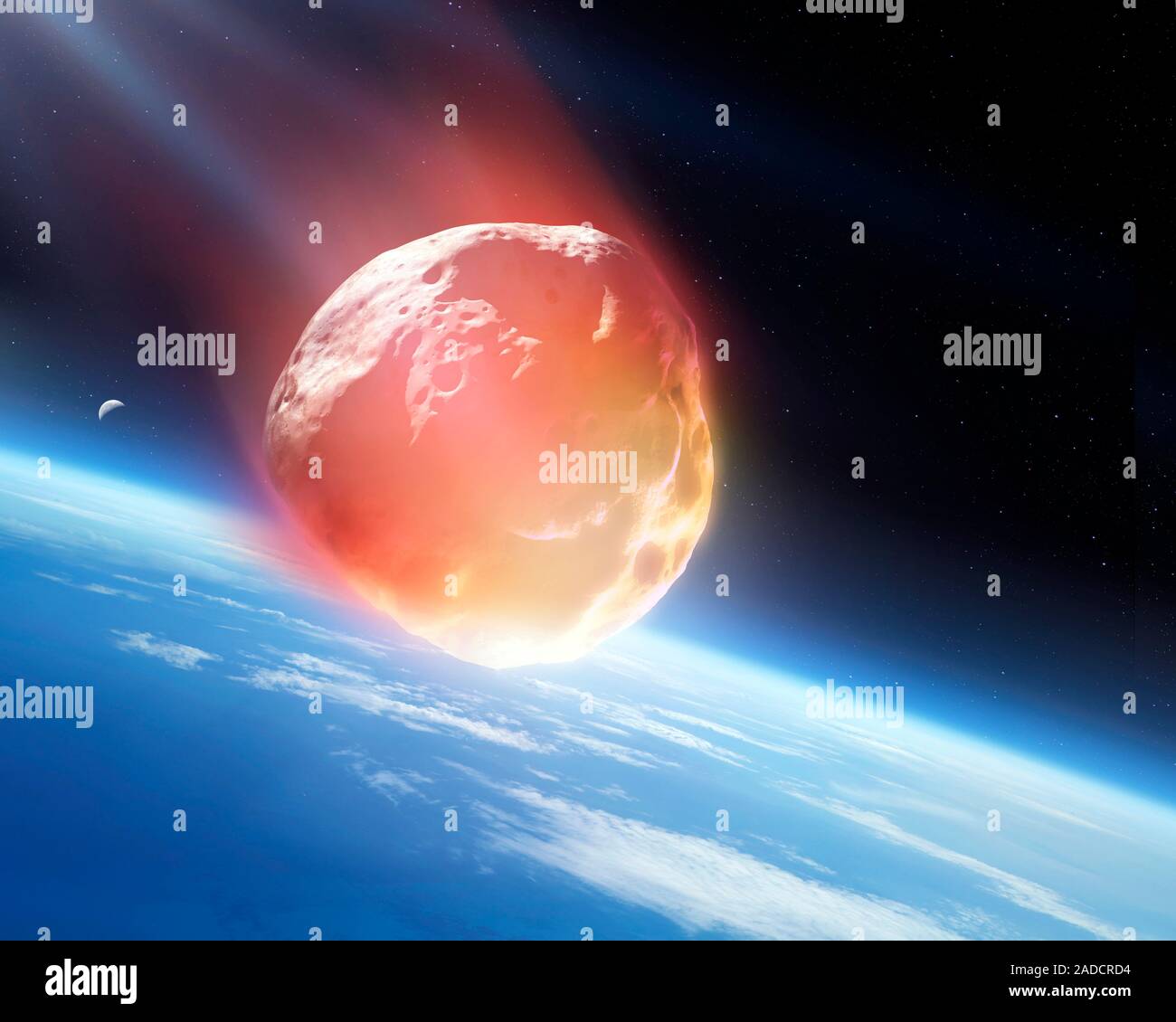 Meteor fireball. Illustration of a fireball forming as a large ...