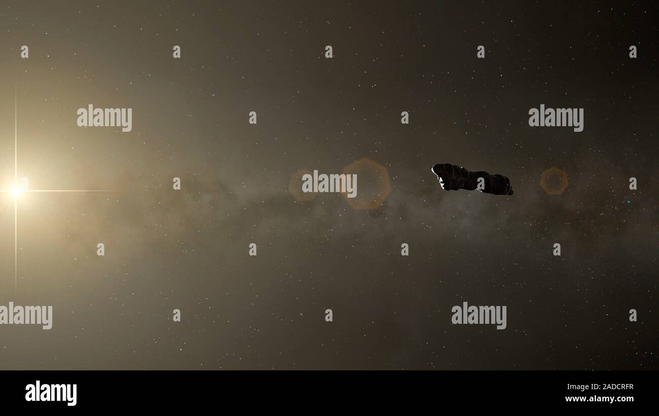 Interstellar Asteroid Oumuamua Illustration In 2017 Astronomers