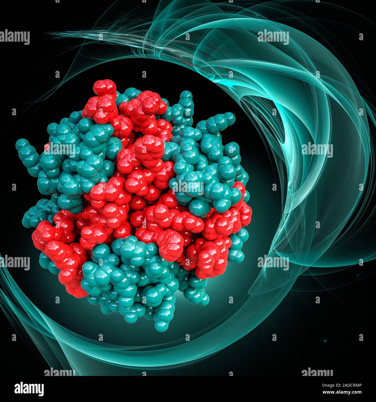 Insulin molecule. Computer model showing the structure of a molecule of ... Insulin molecule. Computer model showing the structure of a molecule of ...