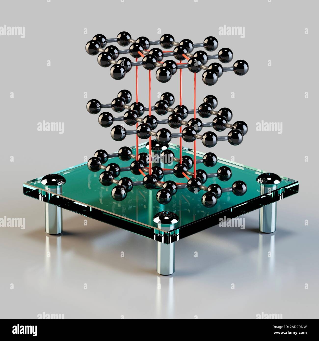 Graphite crystal. Computer model of the molecular structure of a ...