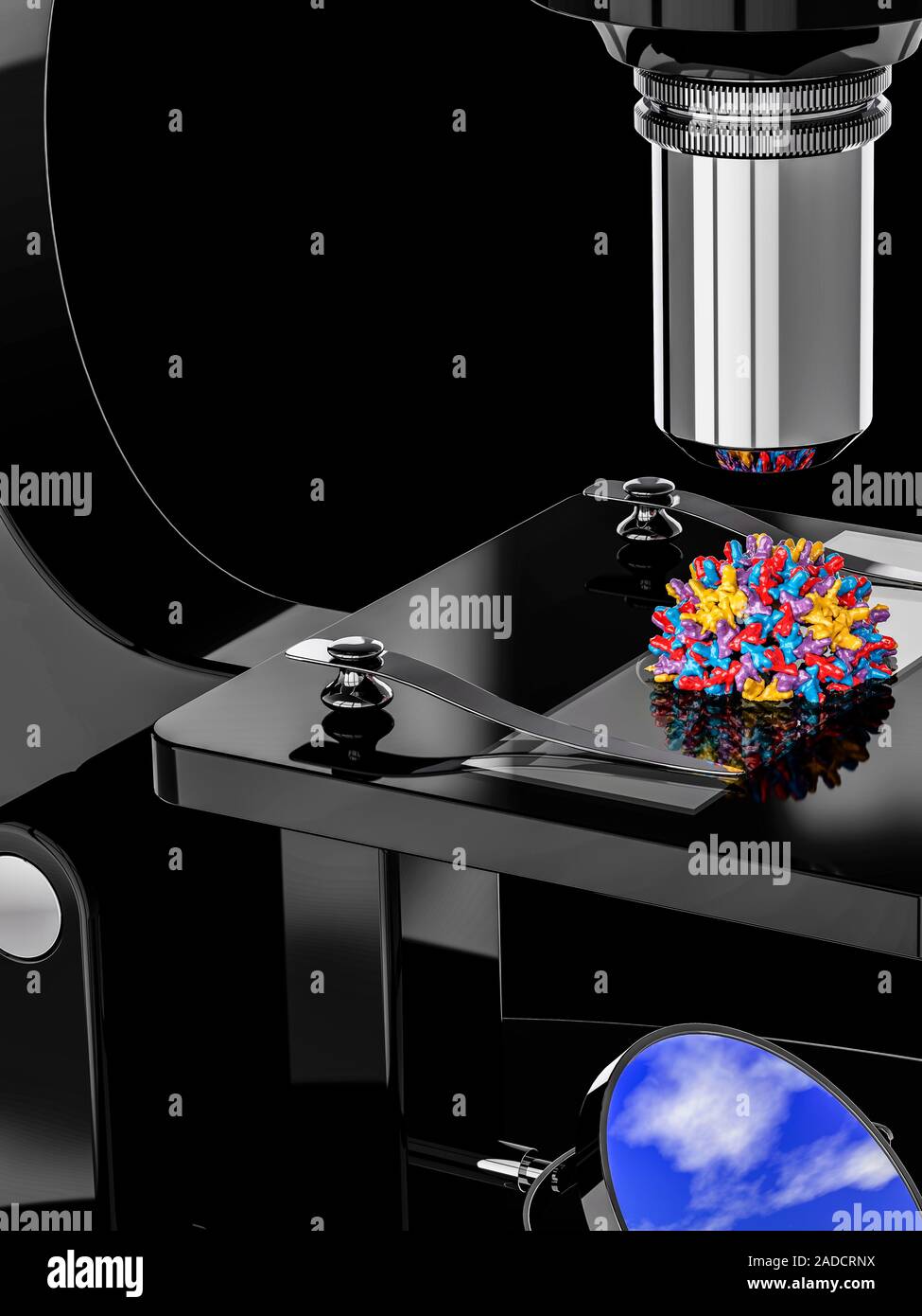 Conceptual illustration depicting a Human Hepatitis B virus (HBV) being ...