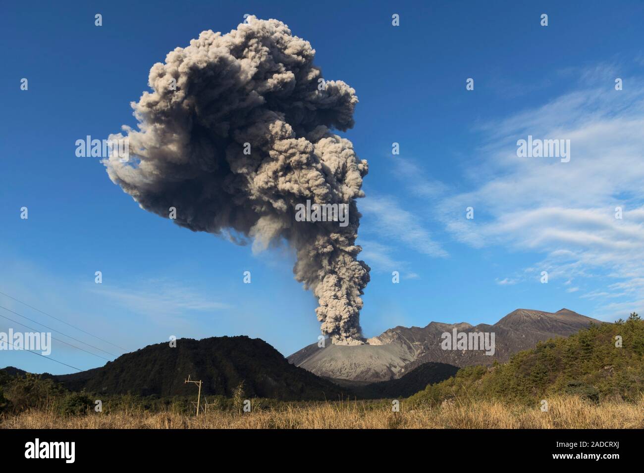 Eruption of Sakurajima volcano, March 2015. Sakurajima volcano, on the ...