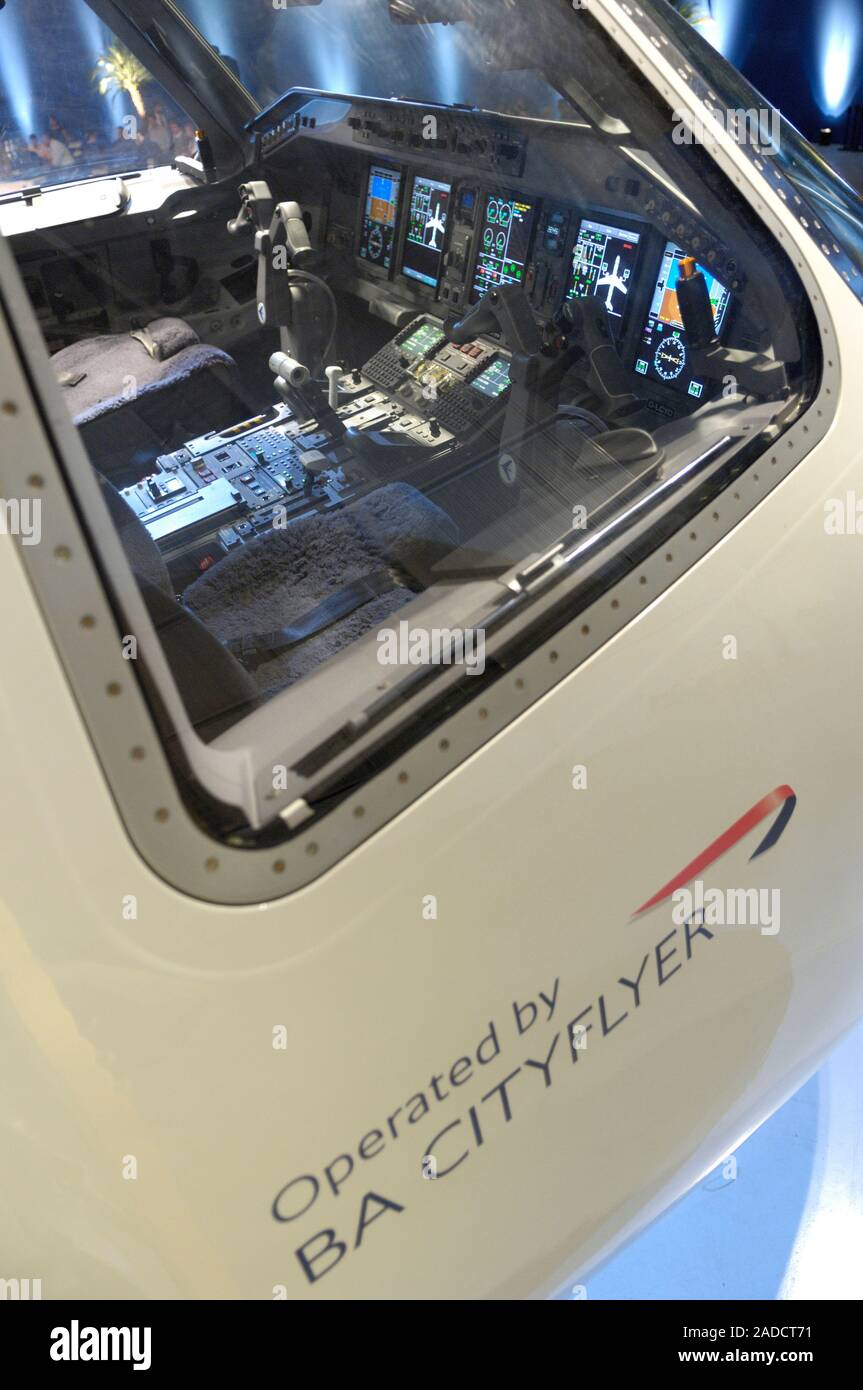 Window and cockpit during the delivery roll-out ceremony of the first ...