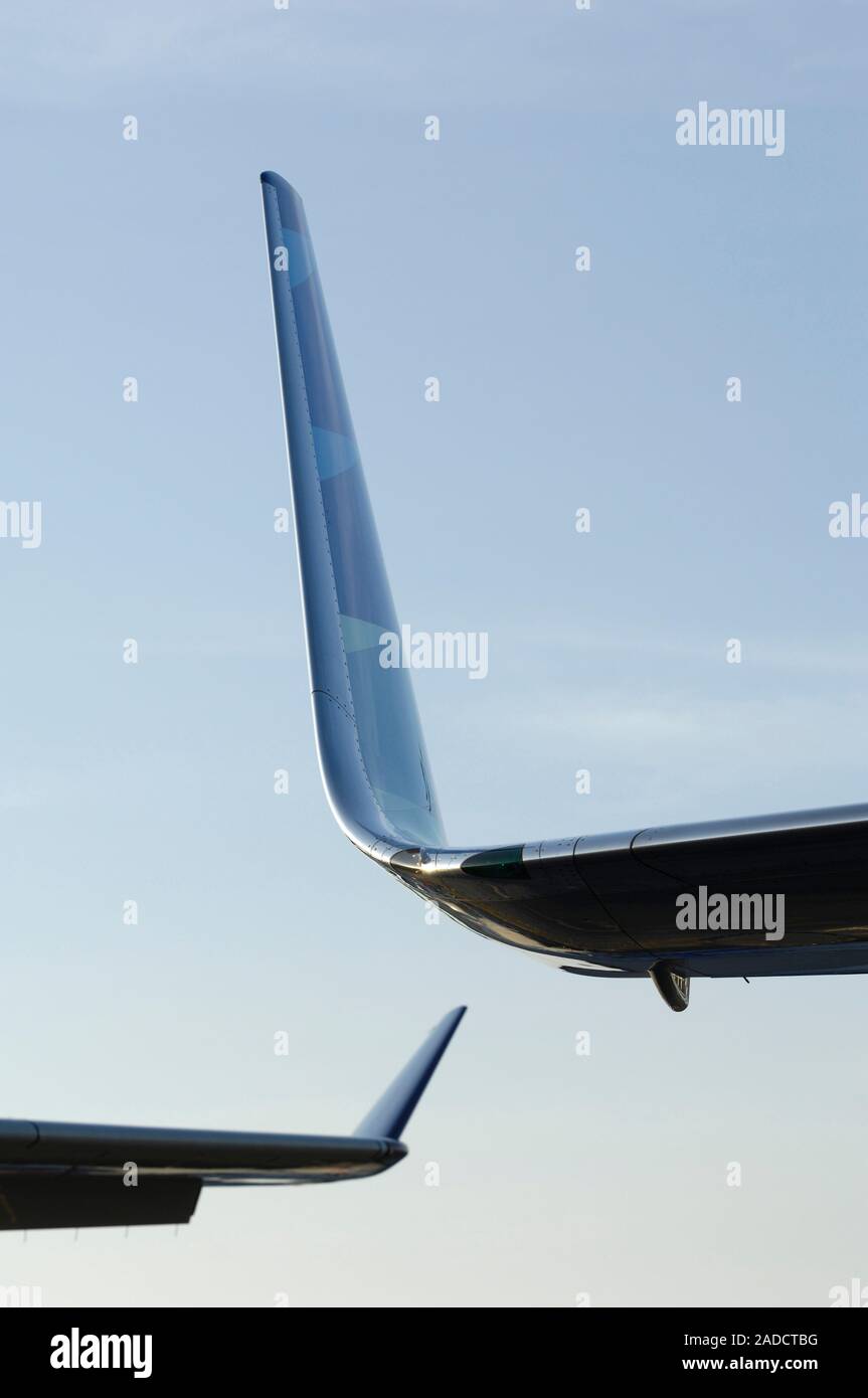 Winglets of Garuda Indonesia Boeing 737-800 and Airbus A330-200F parked ...