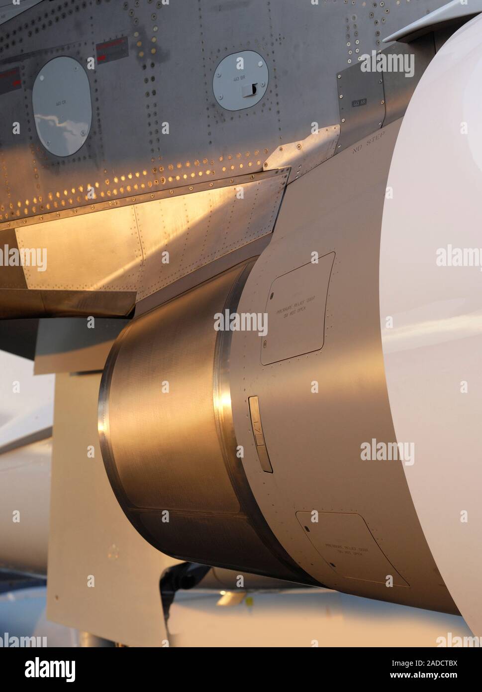 Pratt and Whitney PW4000 engine exhaust and engine pylon of Airbus A330 ...